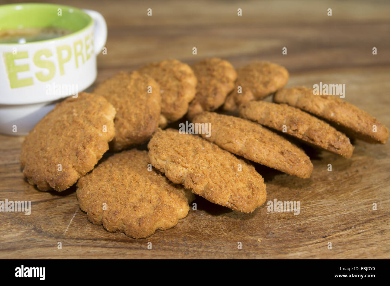 Italian breakfast: aromatic coffee espresso with cookies Stock Photo ...