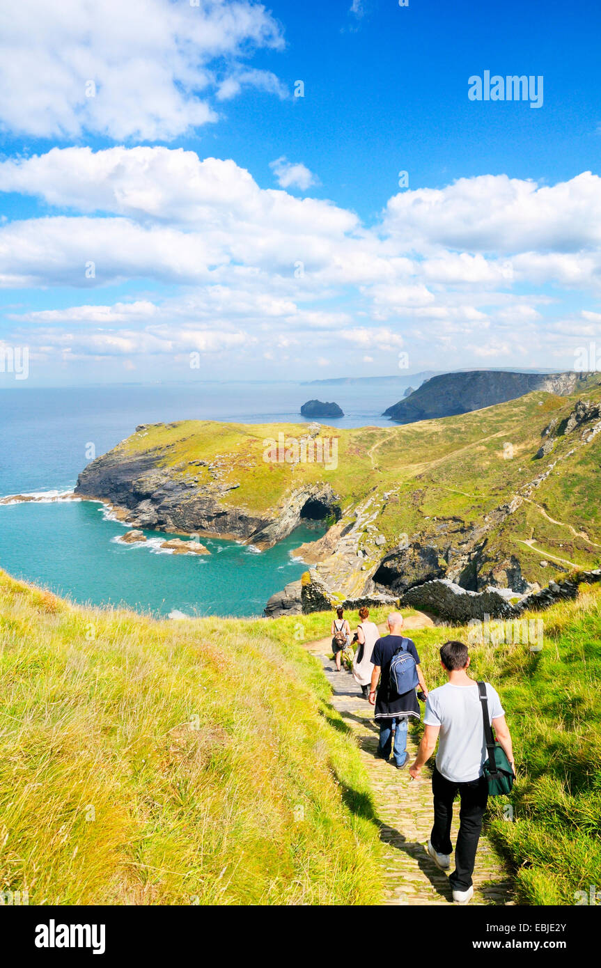 Coastal path cliff path cornish coast walk rugged dramatic hi-res stock ...