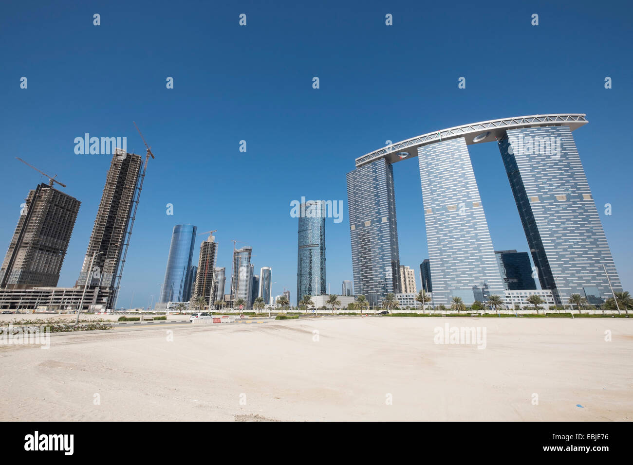 Modern high-rise residential and office buildings, Gate Tower on right ...