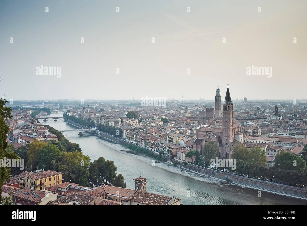 Elevated view of Verona, Italy Stock Photo - Alamy