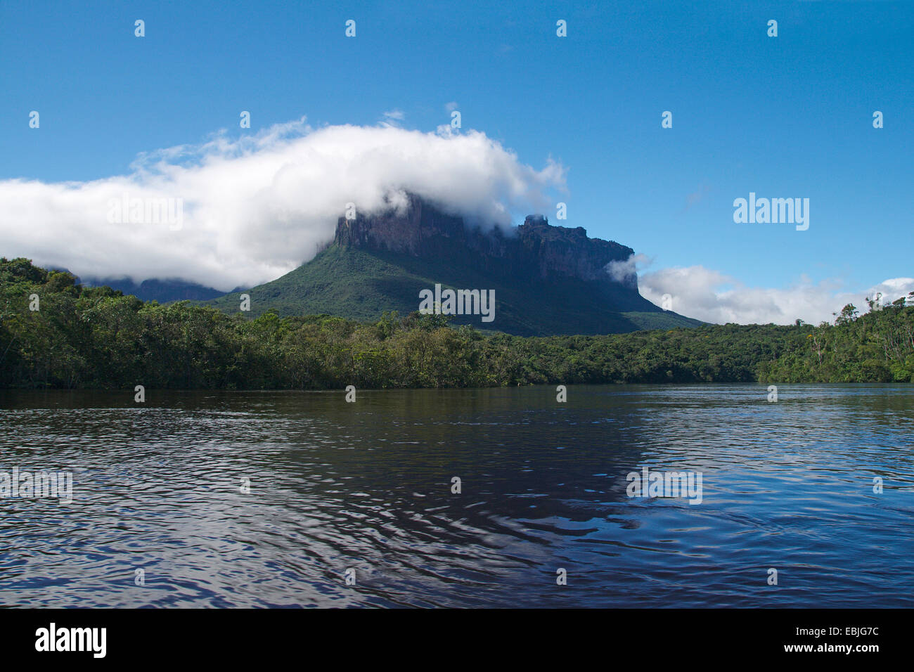 Rio Carrao and Auyantepui table mountain, Venezuela, Camaina National ...
