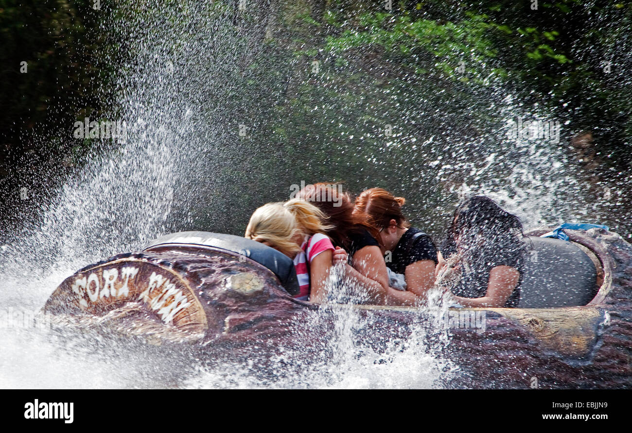 Four young women in white water ride hi-res stock photography and ...