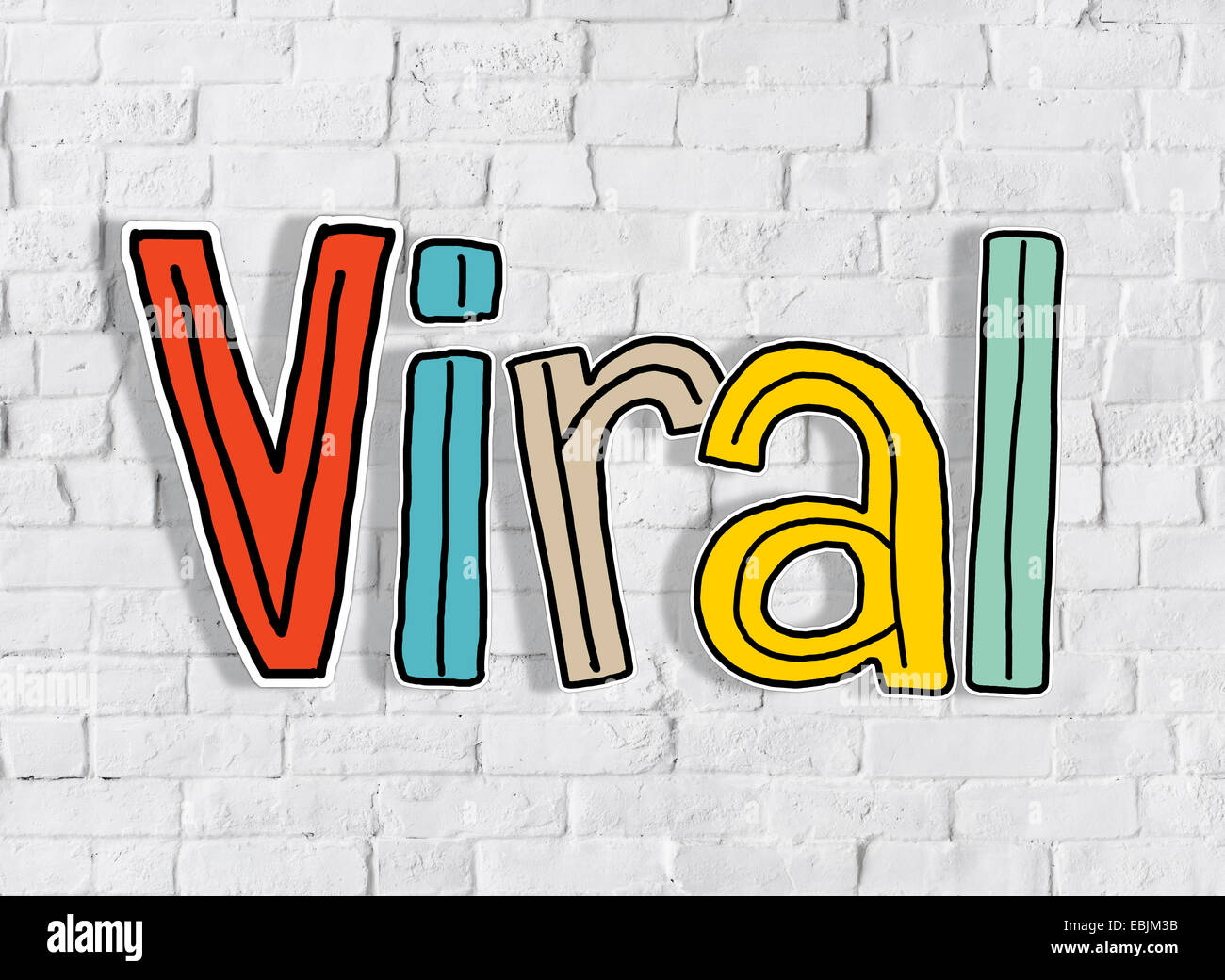 Viral word and Brick Wall in the Background Stock Photo - Alamy