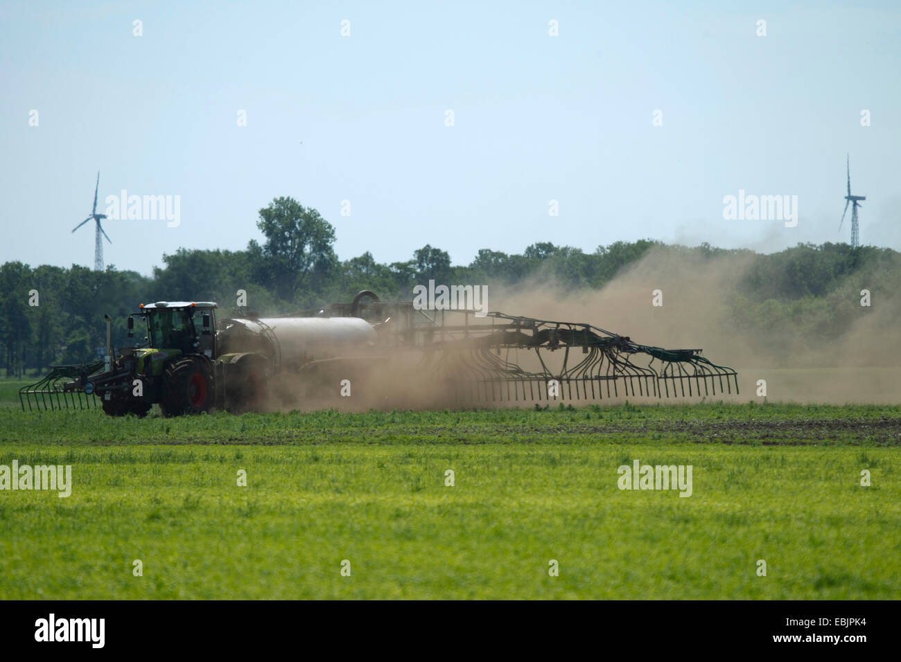 disposal of liquid manure in a field in spring, Germany Stock Photo - Alamy