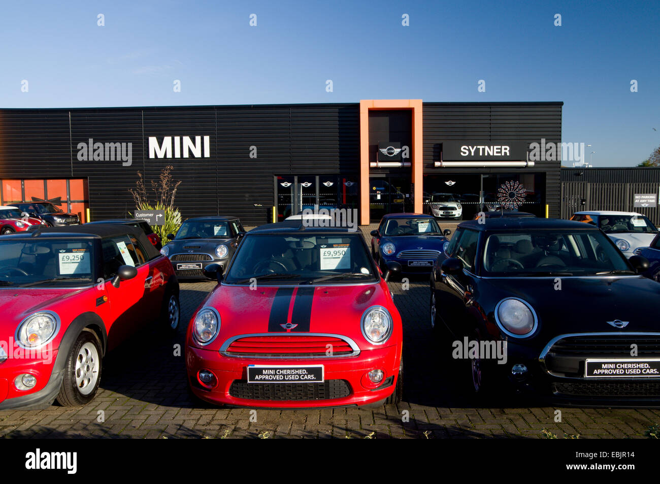 Mini car dealership, Cardiff, Wales Stock Photo - Alamy