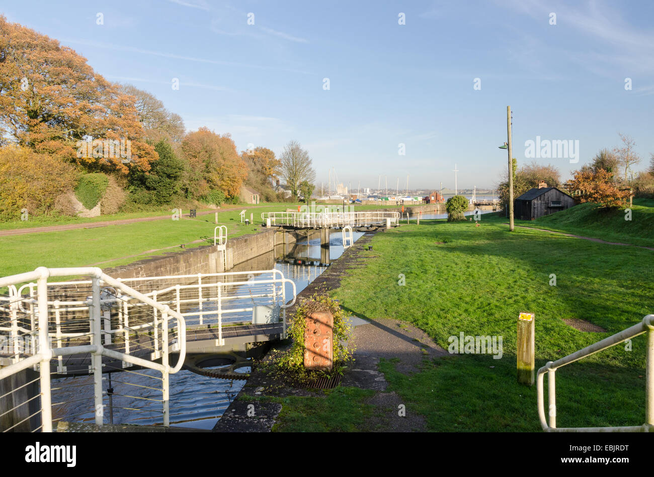 Lydney Canal leading to the Harbour on the West bank of the River ...