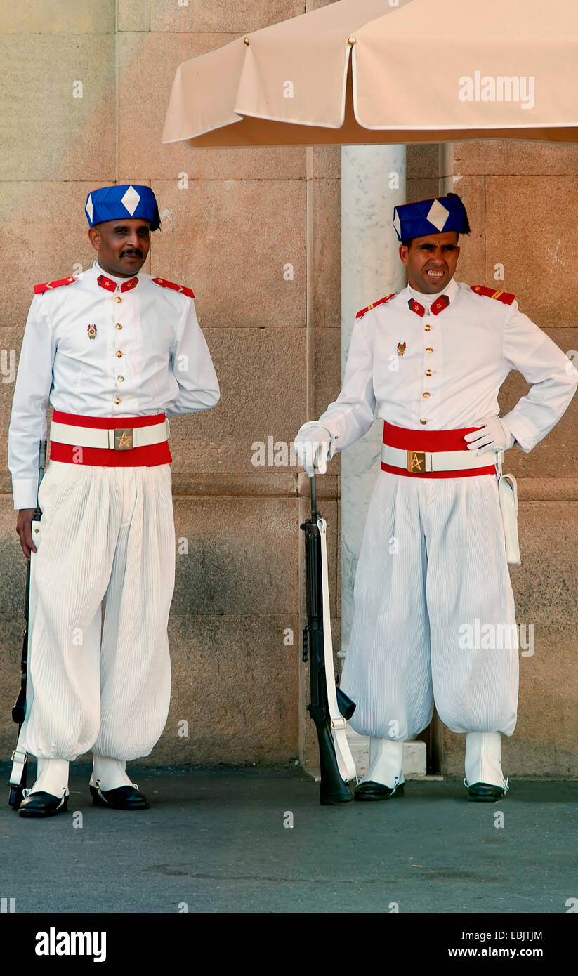 Royal Guard at the Kings Palace in Rabat, Morocco, Rabat Stock Photo ...