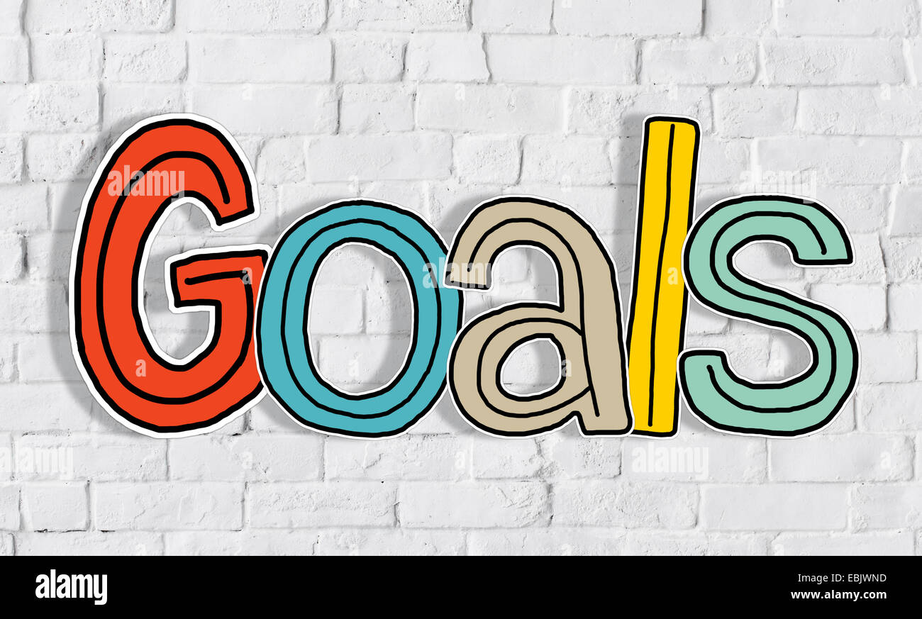 Word Goals on a Brick Wall Background Stock Photo - Alamy
