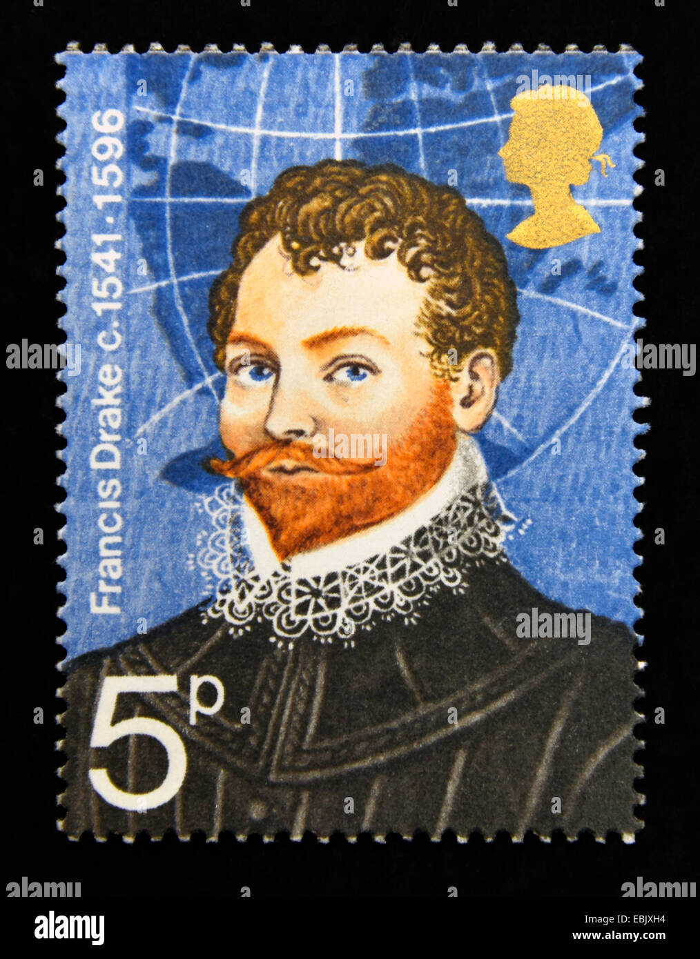 Postage stamp. Great Britain. Queen Elizabeth II. British Explorers ...