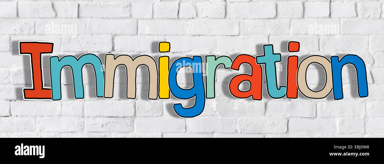 Single Word Colorful Immigration Concept Stock Photo - Alamy