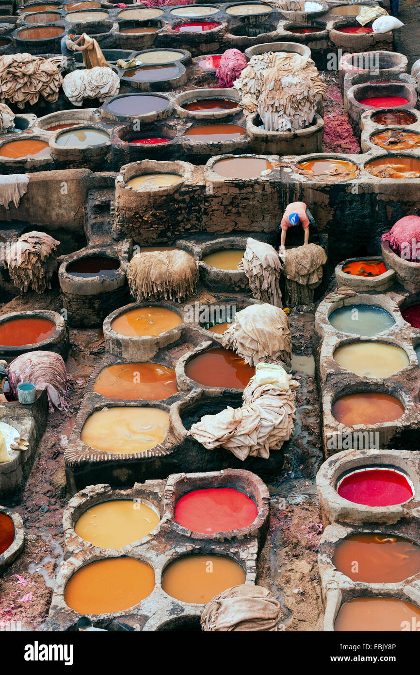 dye factory, Morocco, Fes Stock Photo - Alamy