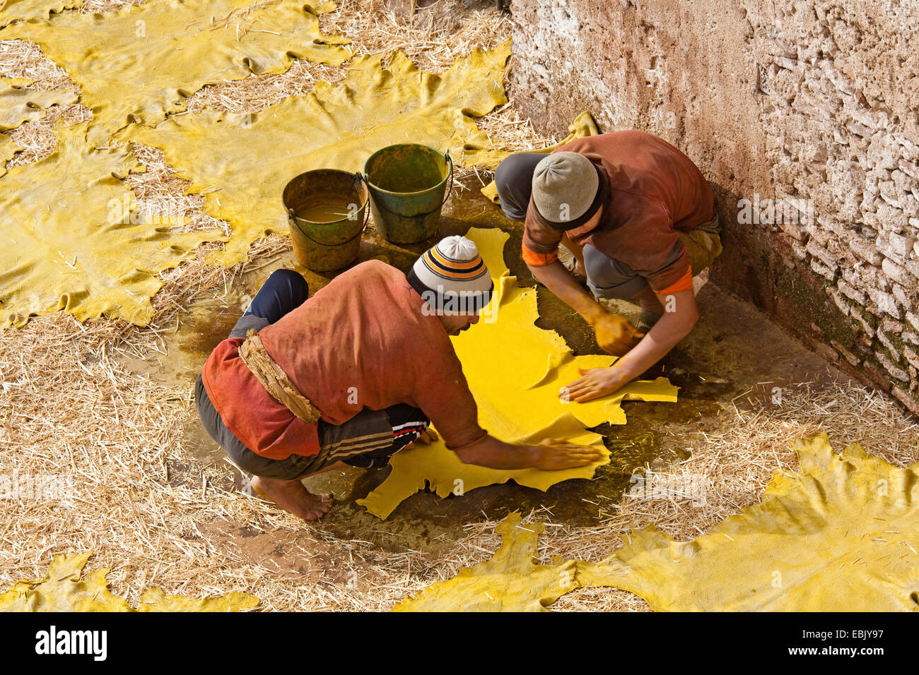 dye factory, Morocco, Fes Stock Photo - Alamy