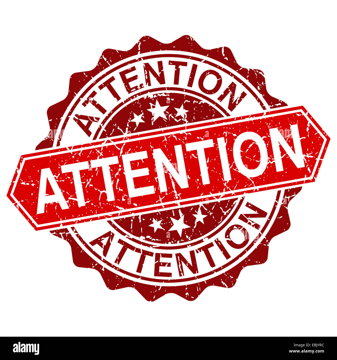 Attention red vintage stamp isolated on white background Stock Photo ...