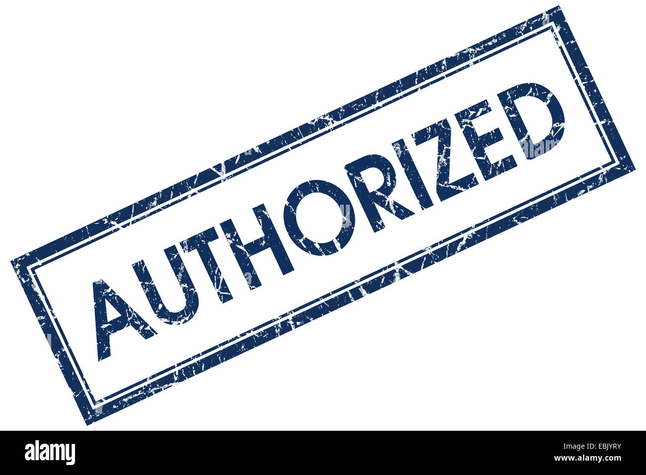 authorized blue square stamp Stock Photo - Alamy