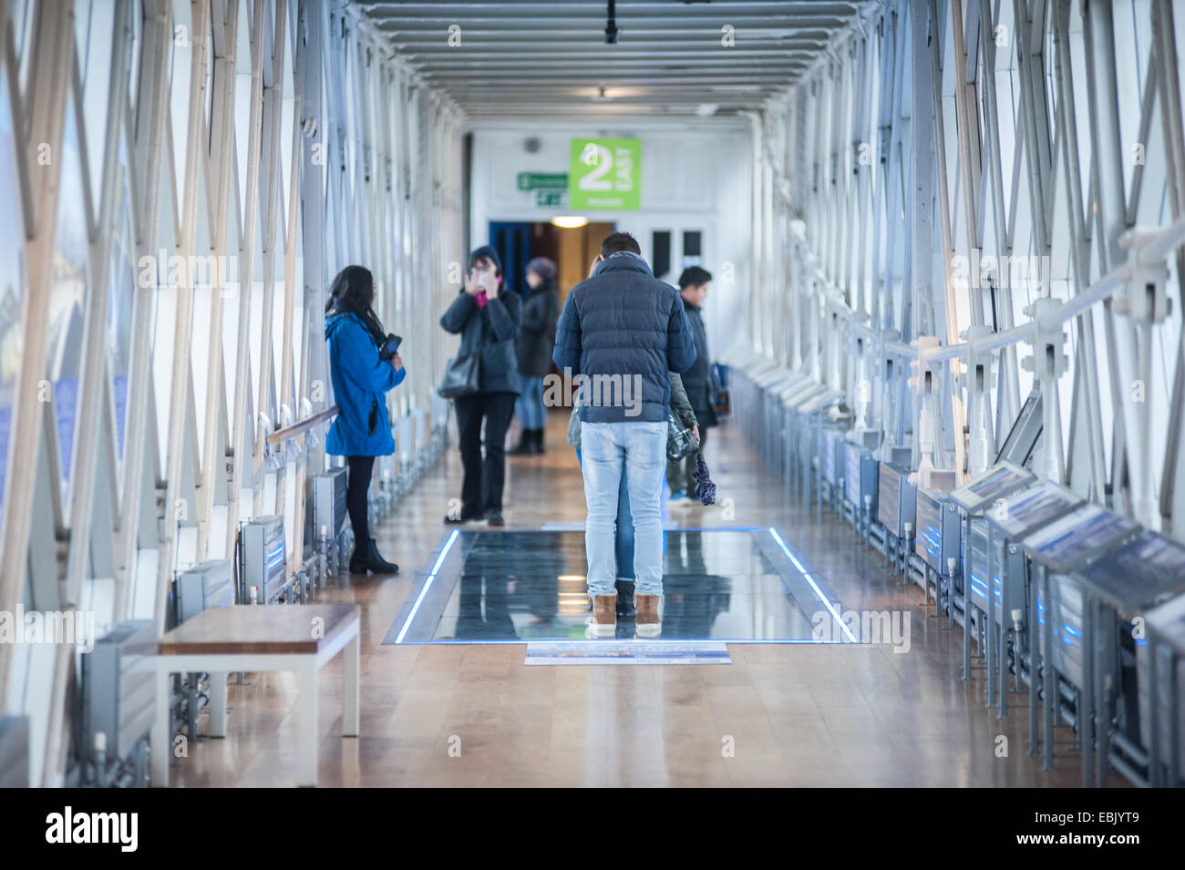 London, UK. 2nd December, 2014. people visit the new glass floor in ...