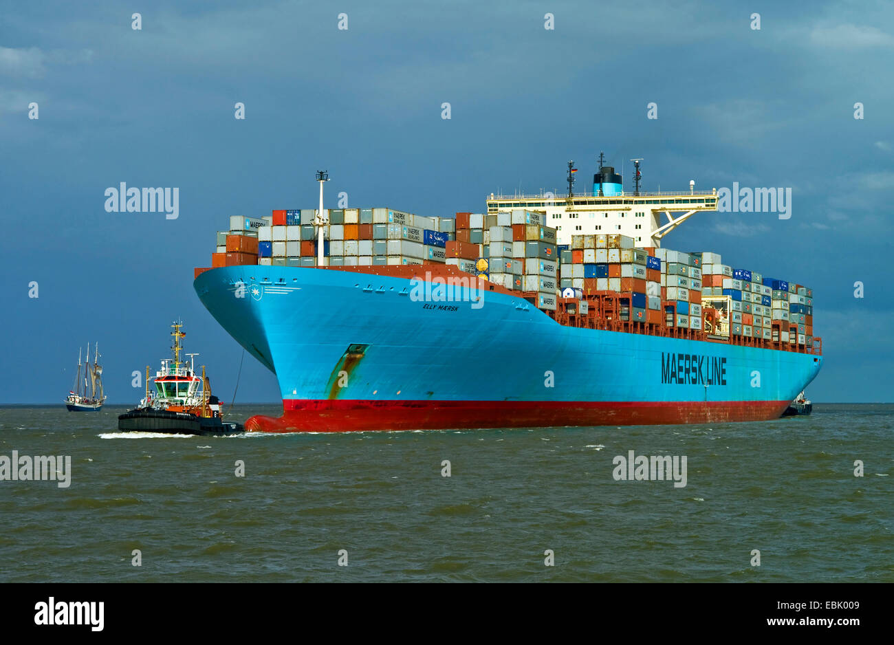 container ship on the North Sea, Germany, Bremerhaven Stock Photo - Alamy