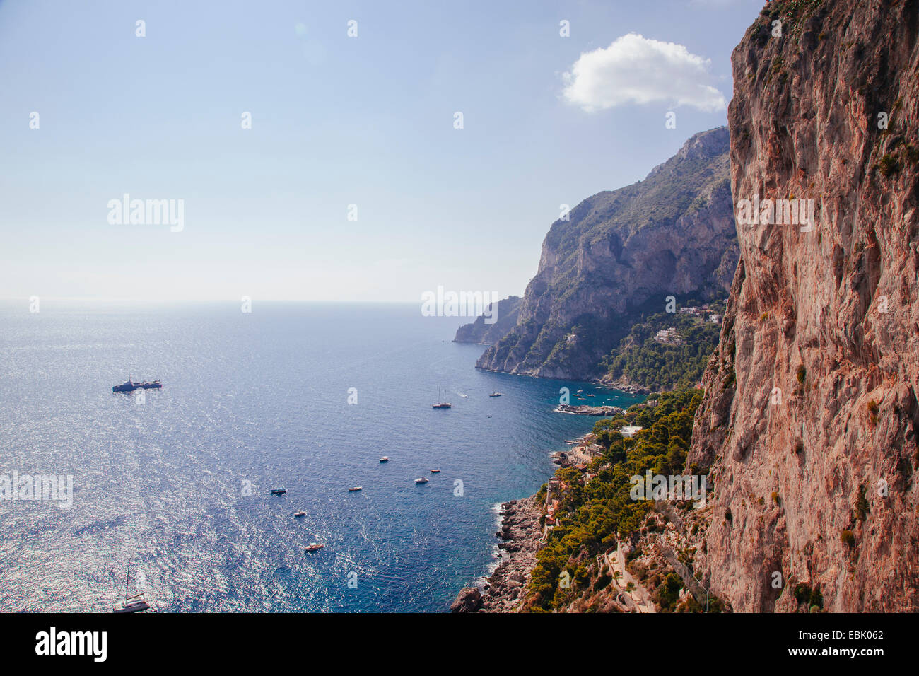 View of sea and south coastal cliffs, Capri, Italy Stock Photo - Alamy