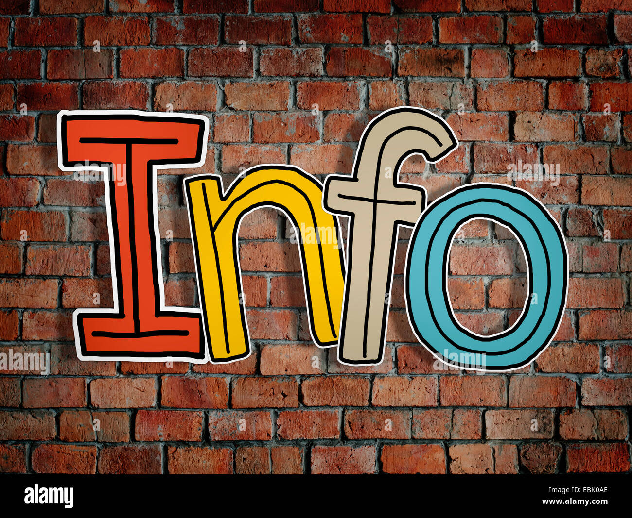 Word Info and Brick Wall in the Back Stock Photo - Alamy