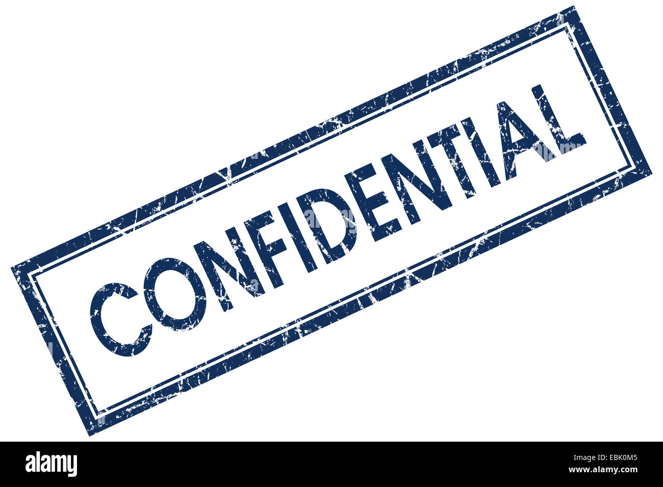 confidential blue square stamp Stock Photo - Alamy