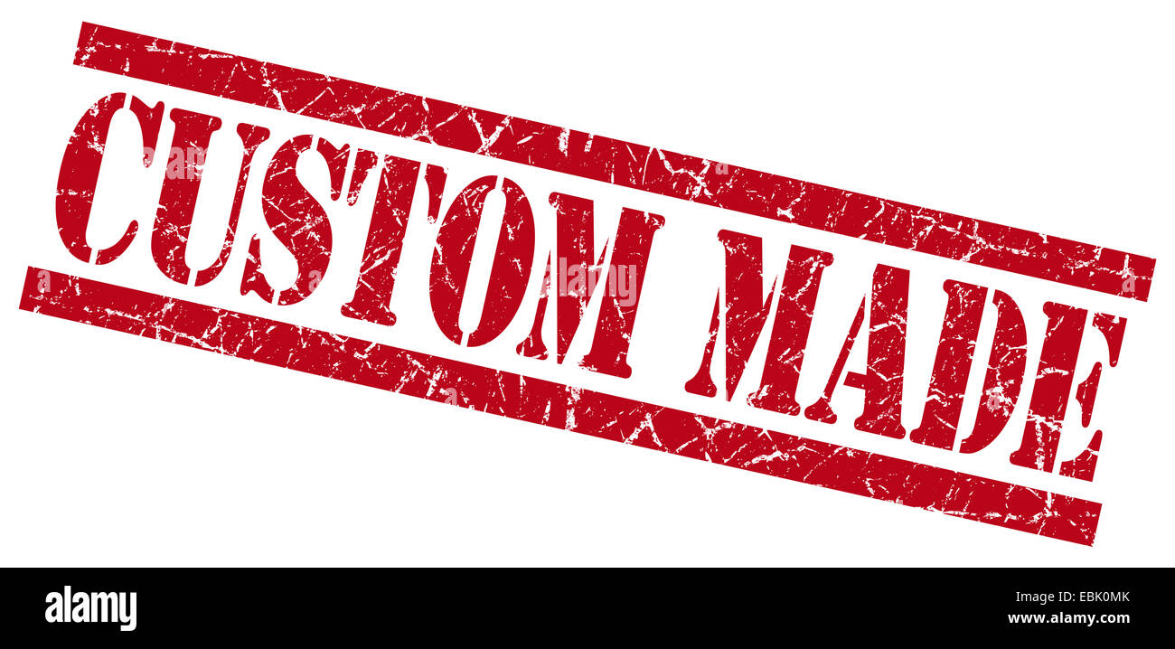 custom made red grungy stamp isolated on white background Stock Photo ...