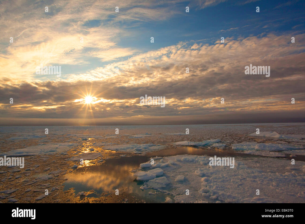 summer pack ice in sunset, Norway Stock Photo - Alamy