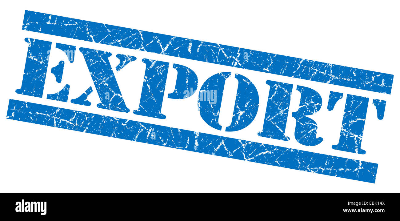 Export blue grunge stamp Stock Photo - Alamy