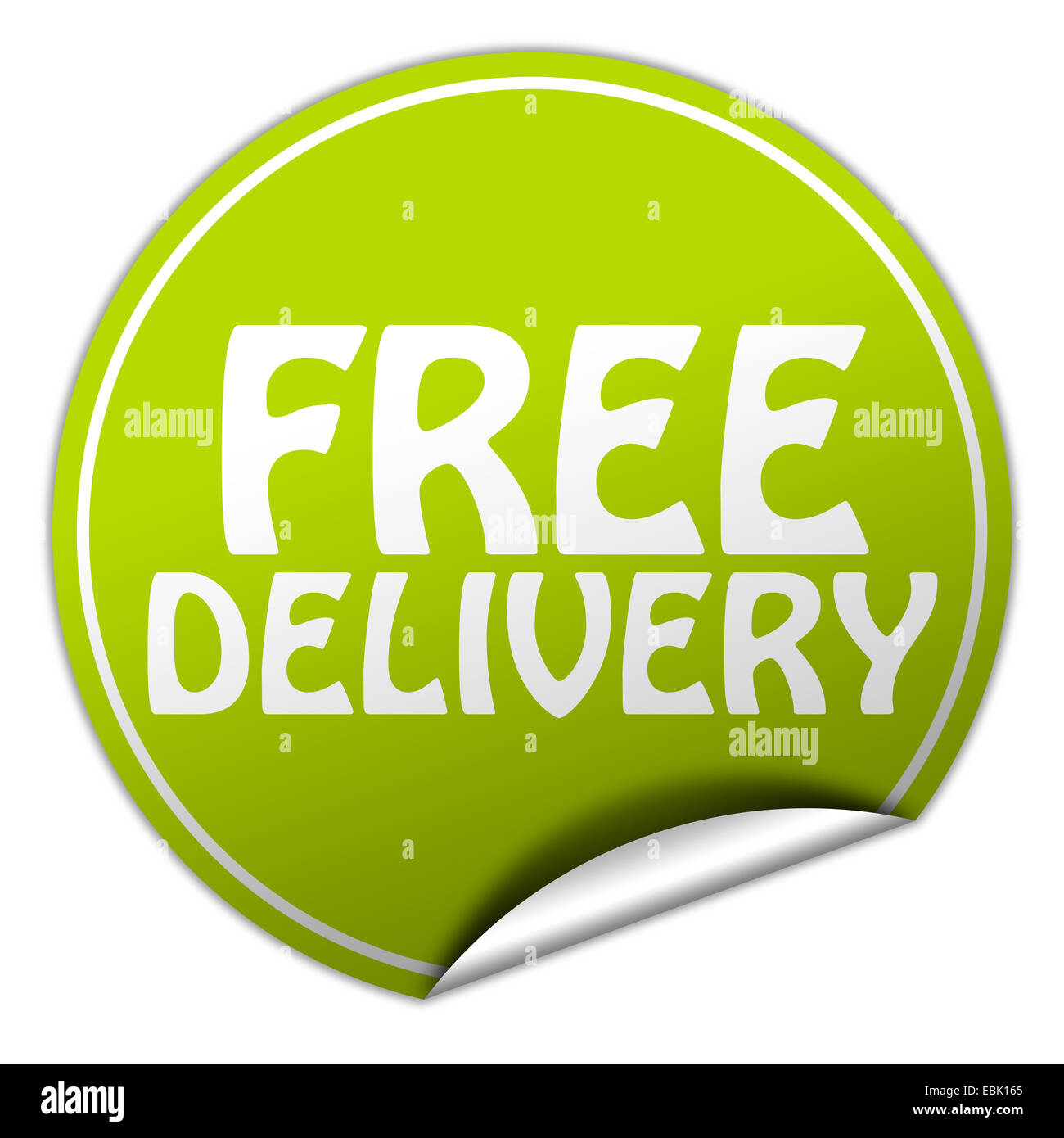 FREE DELIVERY round green sticker on white background Stock Photo - Alamy