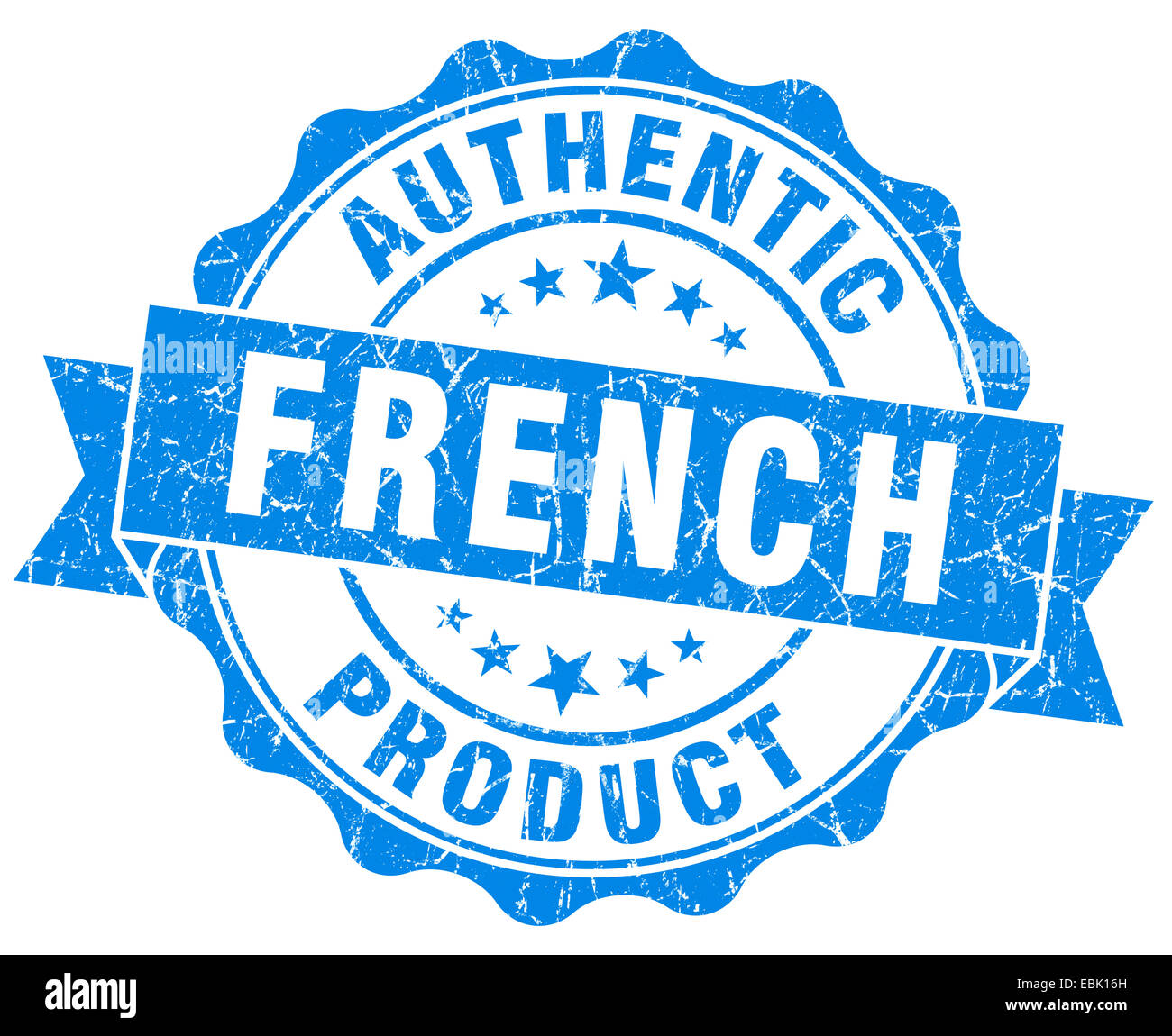 French product blue grunge stamp Stock Photo - Alamy