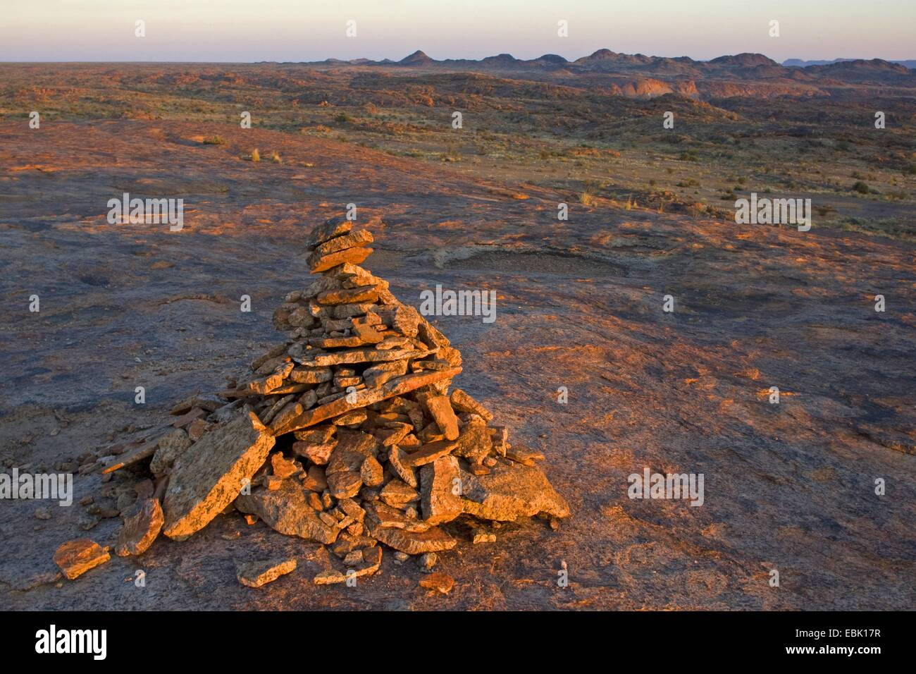rock pile at sunrise, South Africa, Northern Cape, Augrabies Falls ...