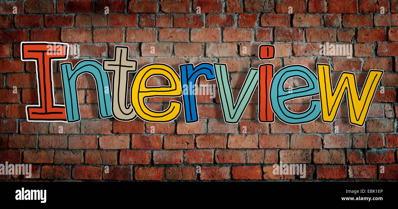 Interview Brick wall Single Word Text Background Clean Concept Stock ...