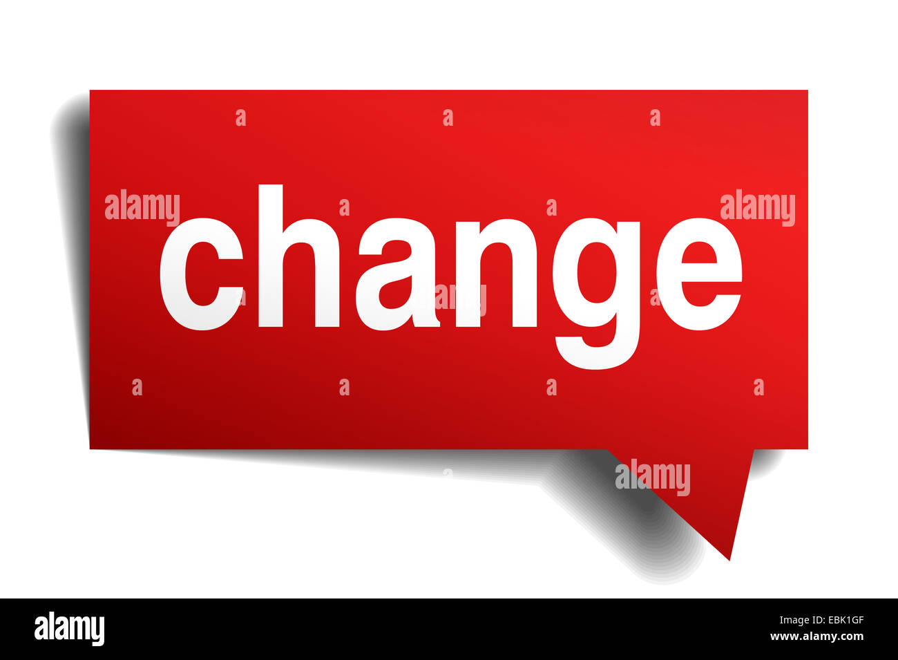 Change red 3d realistic paper speech bubble isolated on white Stock ...