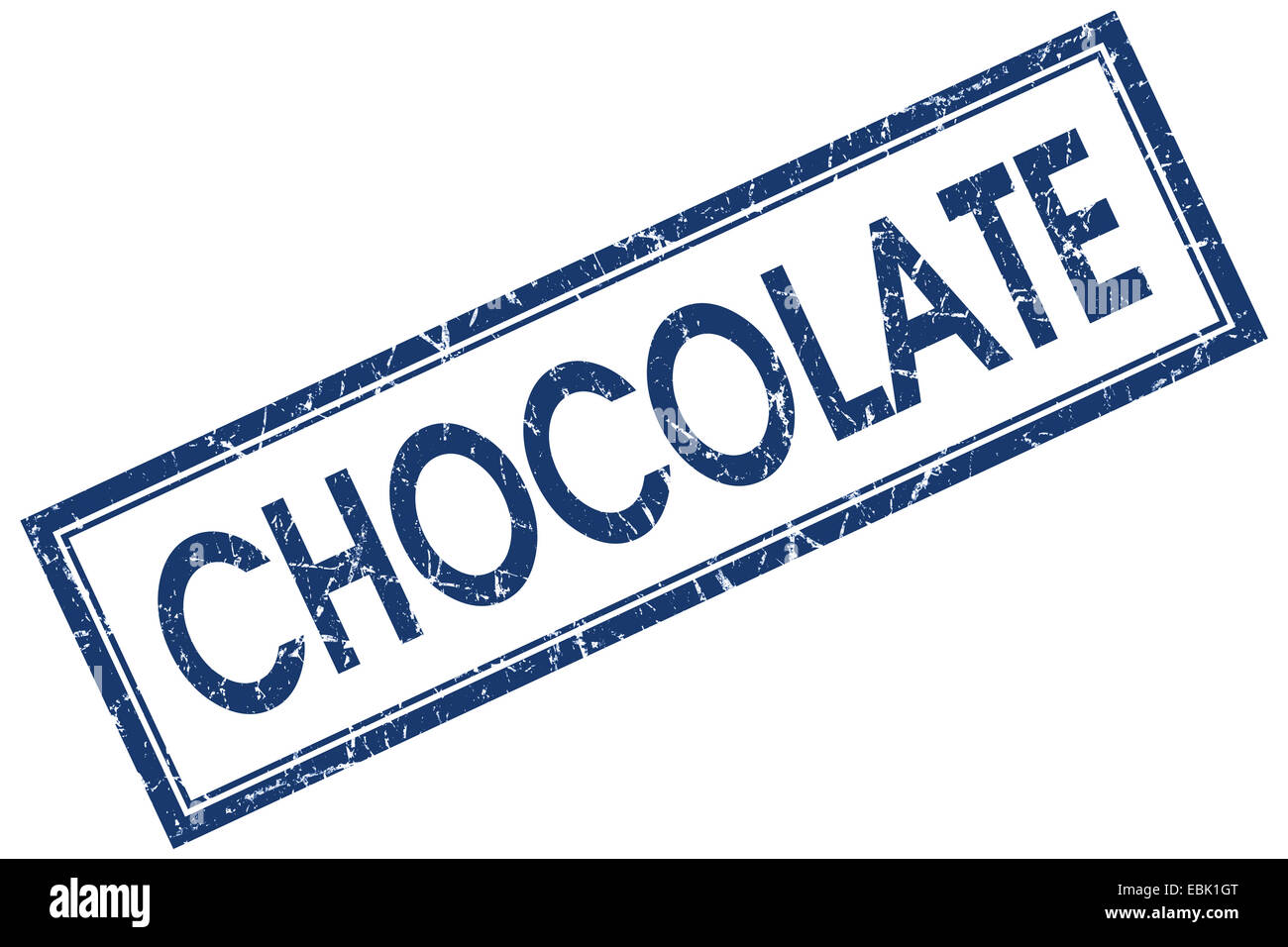 Chocolate blue square grungy stamp isolated on white background Stock ...