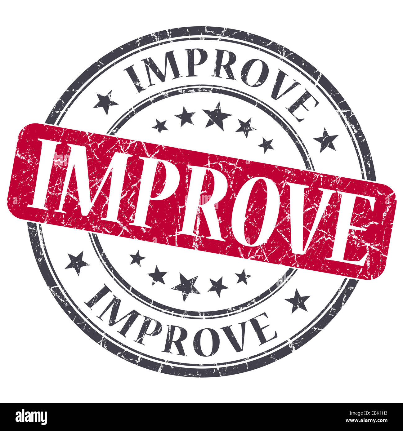 Improve red grunge textured vintage isolated stamp Stock Photo - Alamy