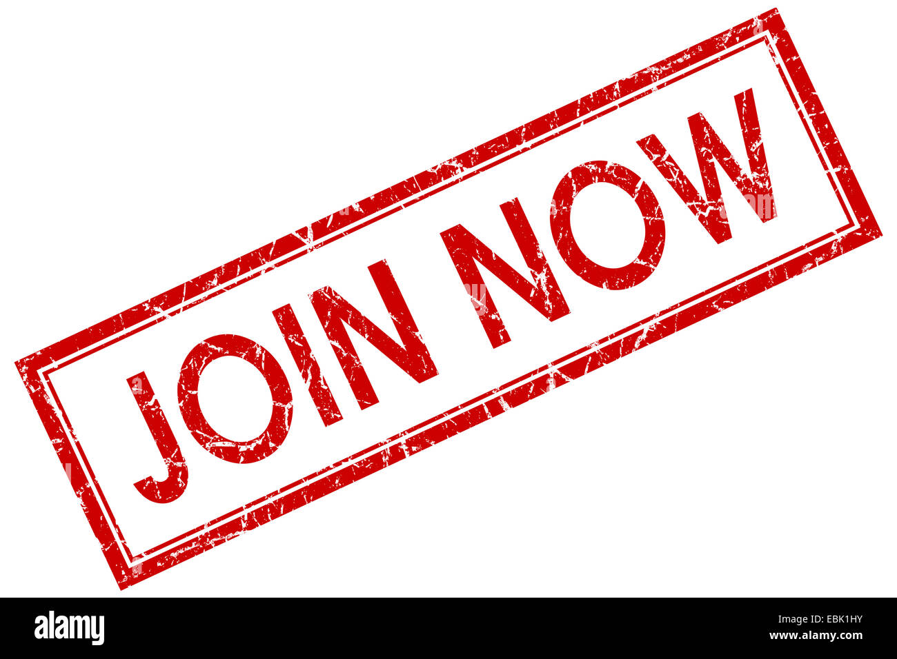 join now square red grunge stamp Stock Photo - Alamy