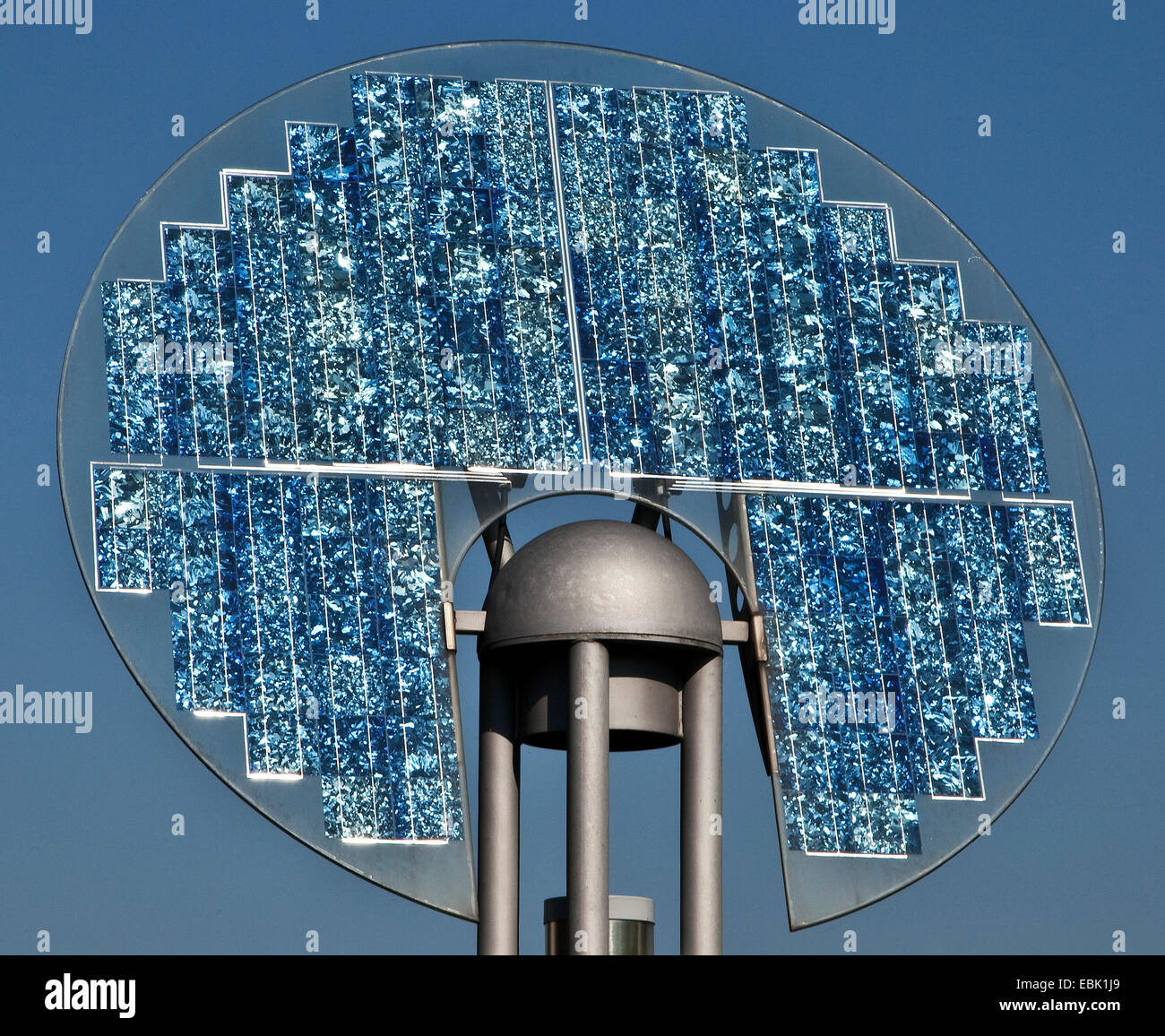 sculpture with solar panel of Solarworld, Germany, North Rhine ...