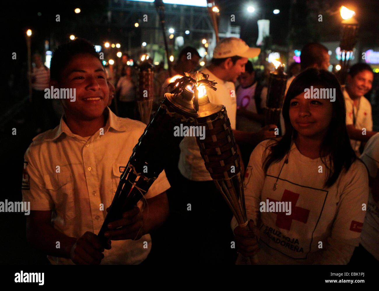San Salvador, El Salvador. 1st Dec, 2014. Residents participate in a ...