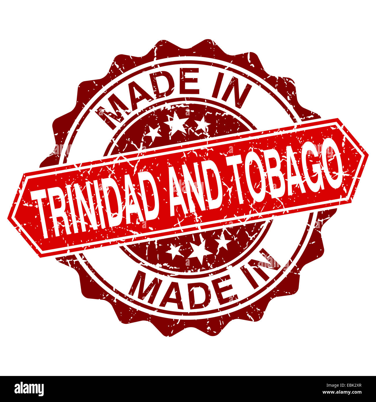 made in Trinidad and Tobago red stamp isolated on white background ...