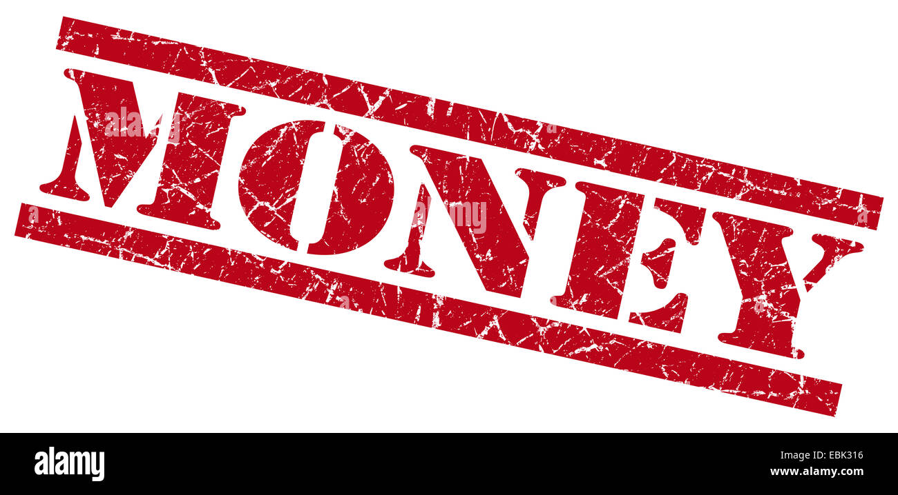 money red grungy stamp on white background Stock Photo - Alamy