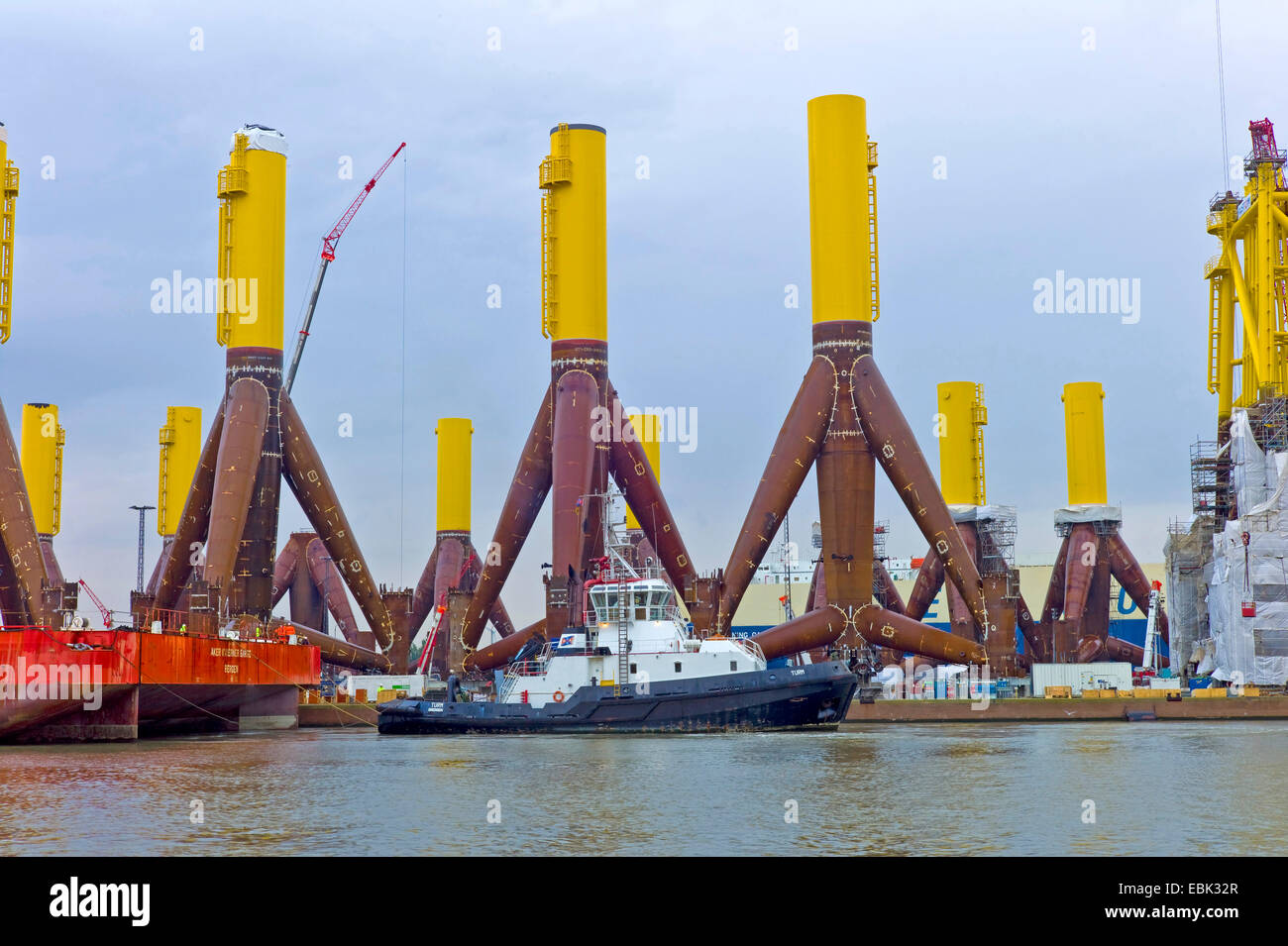 tetrapods on the quay wall of harbour Kaiserhafen, Germany, Bremerhaven ...
