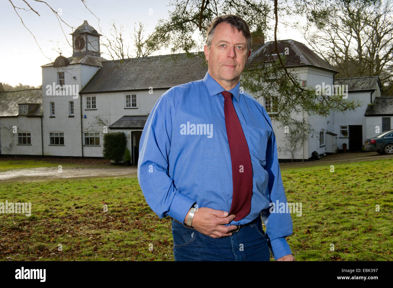 The Earl of Cardigan at Tottenham House, showing the derelict stables ...