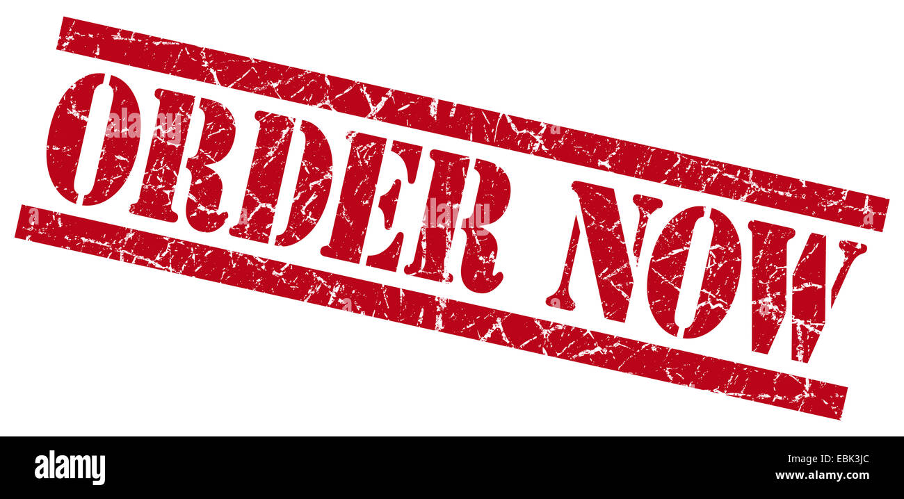 order now red grunge stamp isolated on white Stock Photo - Alamy