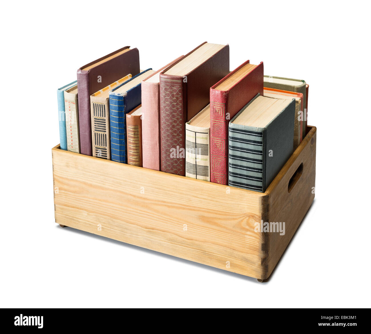 Books in the box Stock Photo - Alamy