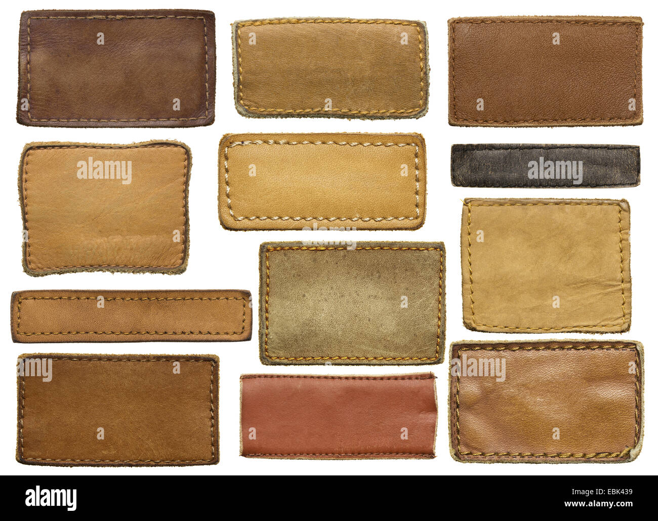 Leather jeans labels, leather tags Stock Photo - Alamy