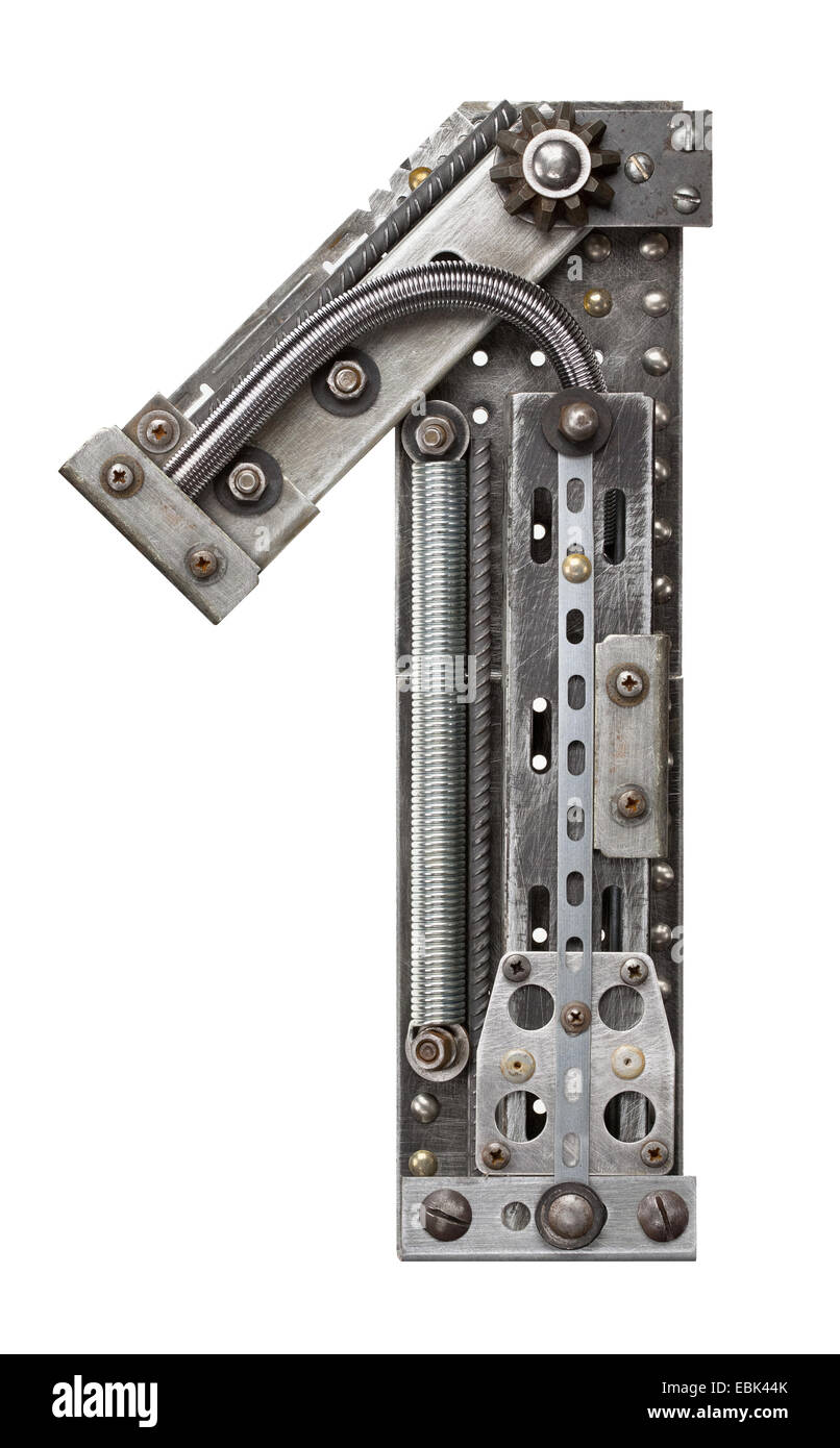 Industrial metal alphabet number 1 Stock Photo - Alamy