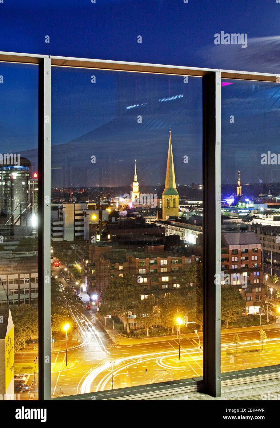 panoramic view from the terrace of the Dortmunder U with the RWE Tower ...