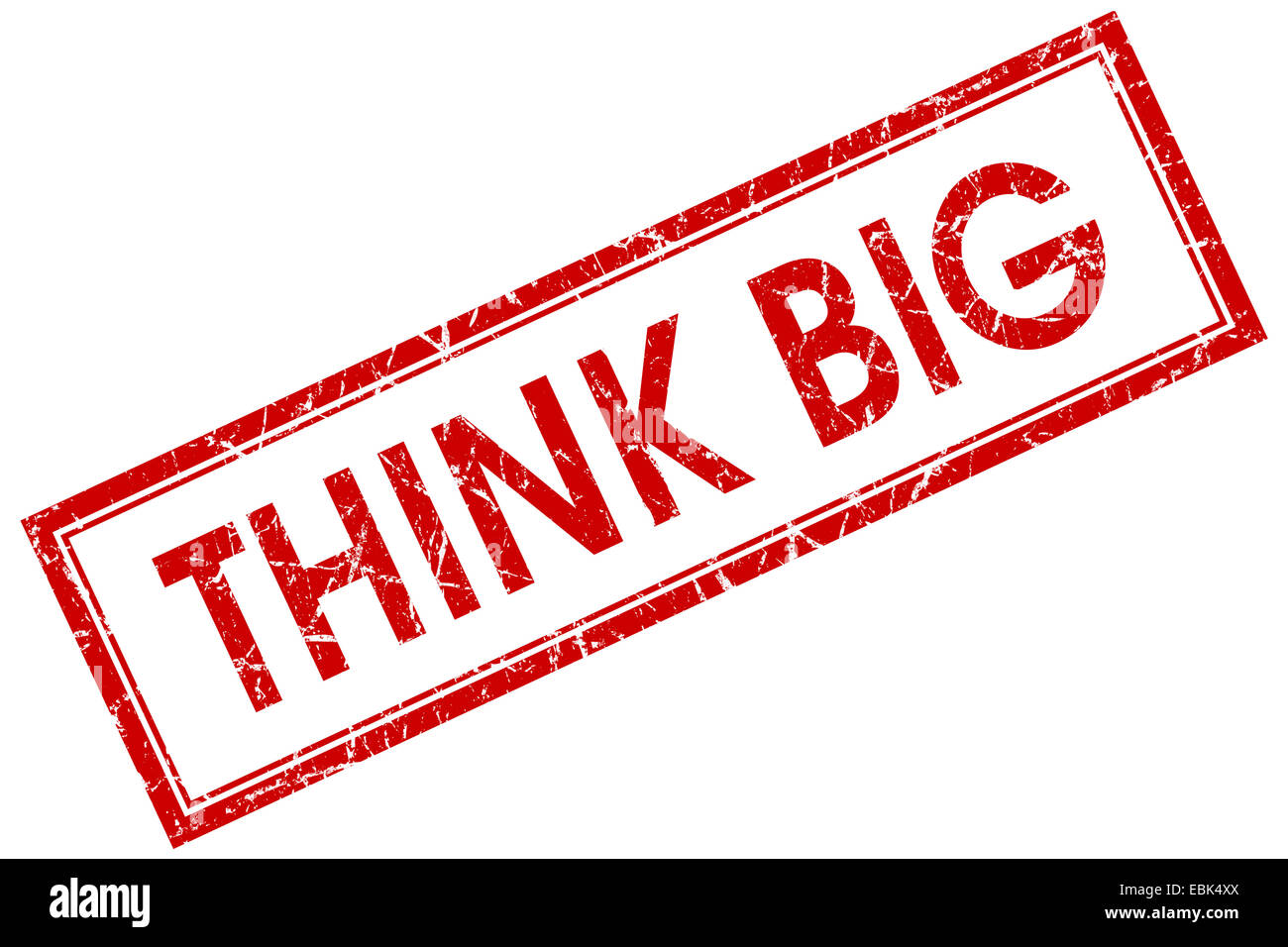 Think big red square grungy stamp isolated on white background Stock ...