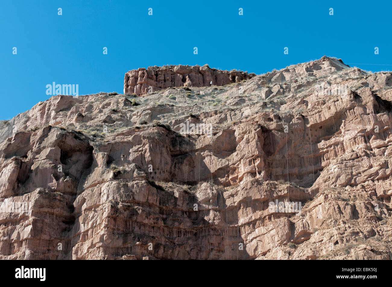 Arnedo castle on the hill of reddish sandstone of medium to coarse ...