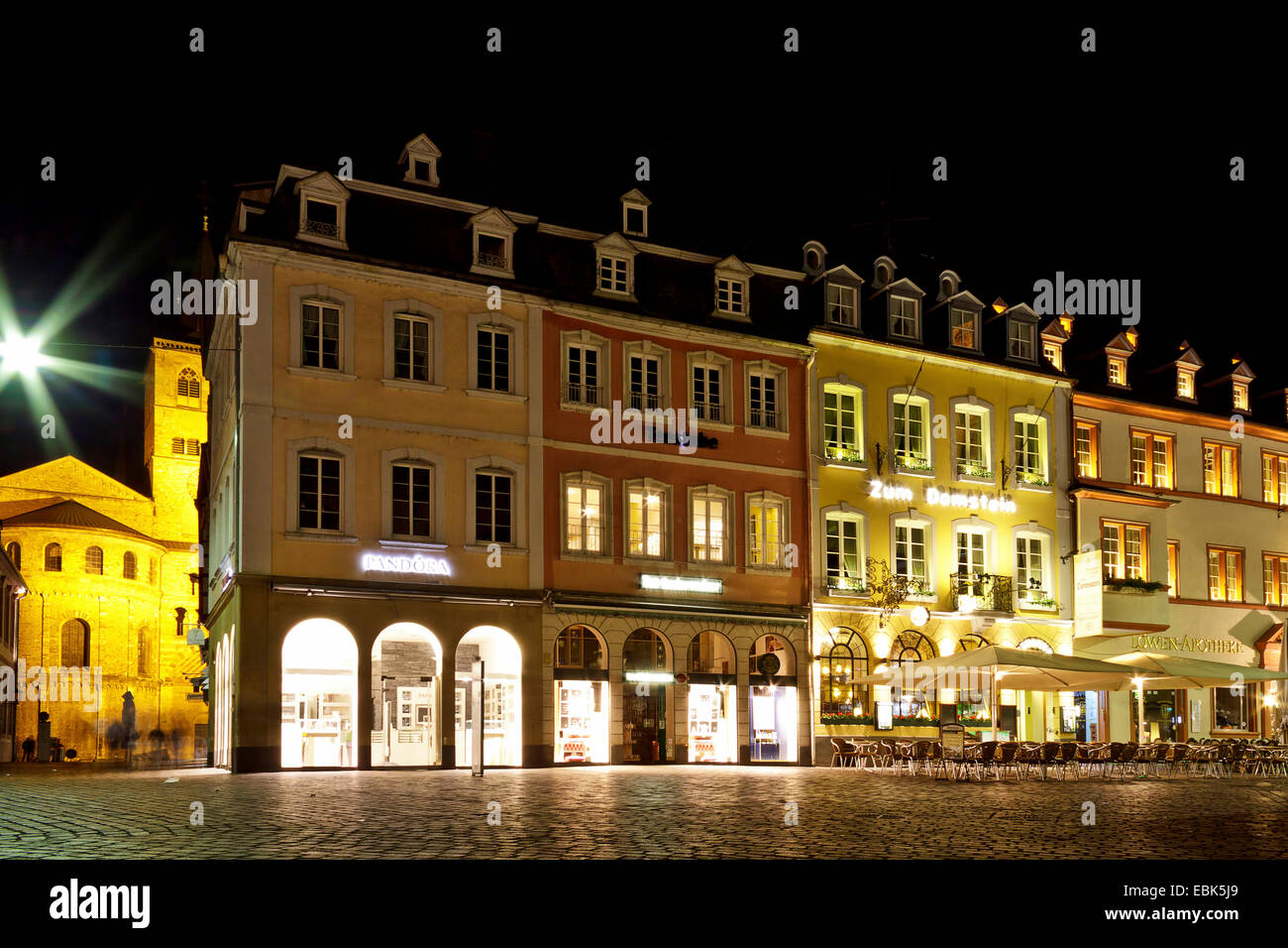 market place at night, Germany, Trier Stock Photo - Alamy