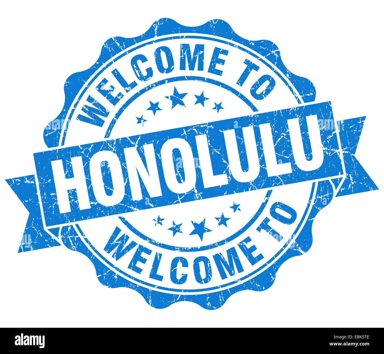 welcome to Honolulu blue vintage isolated seal Stock Photo - Alamy