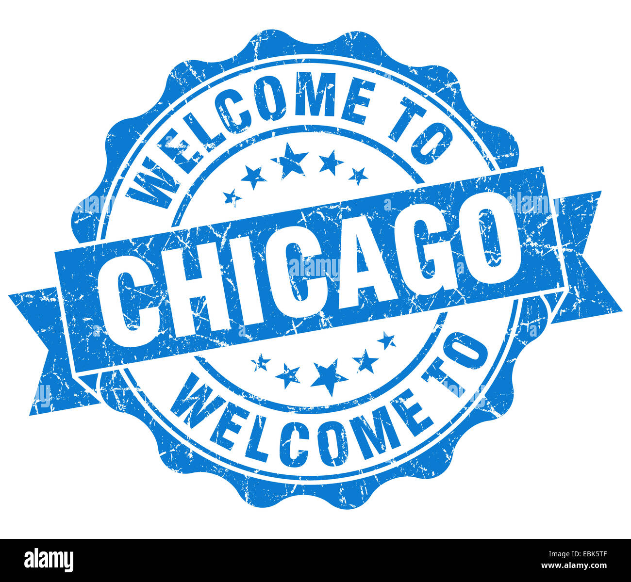 welcome to Chicago blue vintage isolated seal Stock Photo - Alamy